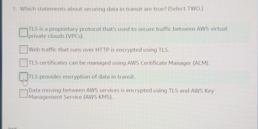 7 Which statements about securing data in | StudyX