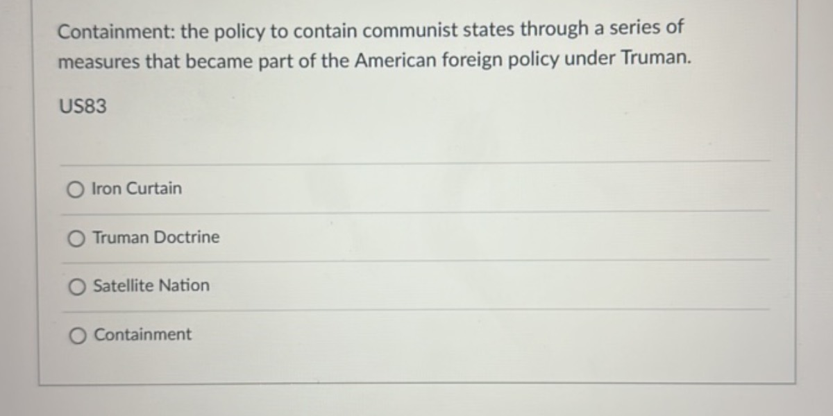 Containment the policy to contain communist | StudyX