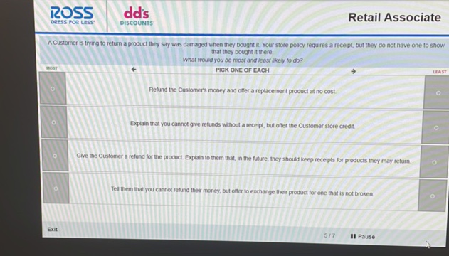 ROSS Retail Associate A Customer is trying