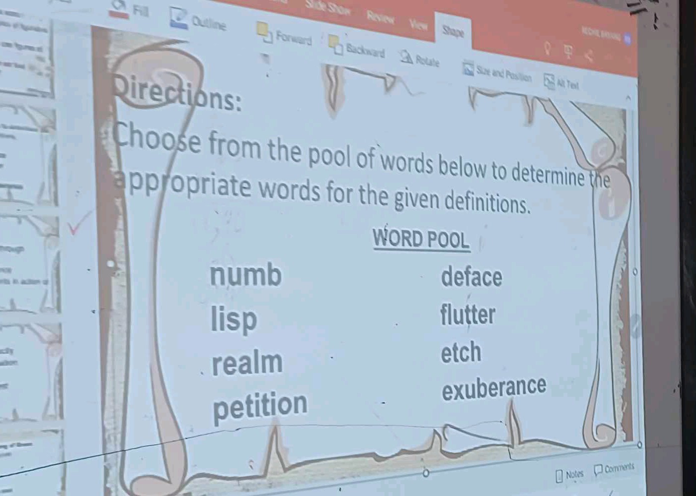 irections Choose from the pool of words | StudyX