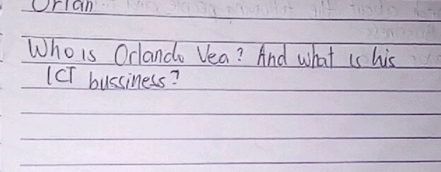 Who is Orlando Vea And what is his ICT | StudyX