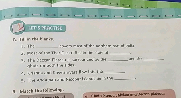 LETS PRACTISE A Fill in the blanks 1 The | StudyX