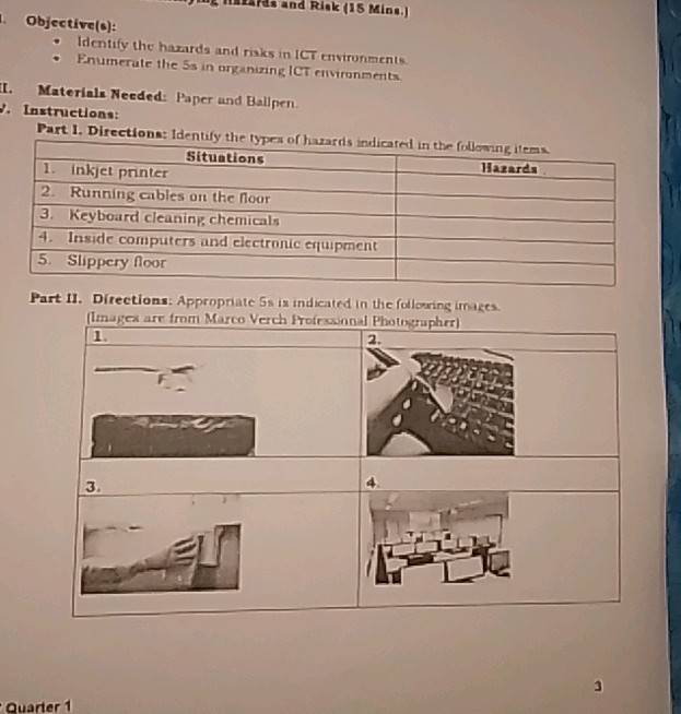 Objective(s) Identify the hazards and risks | StudyX