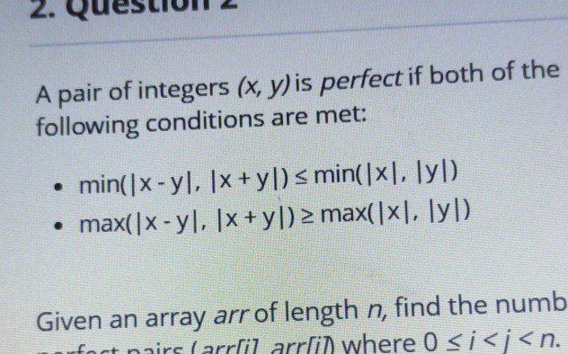 A pair of integers (x y) is perfect if both | StudyX