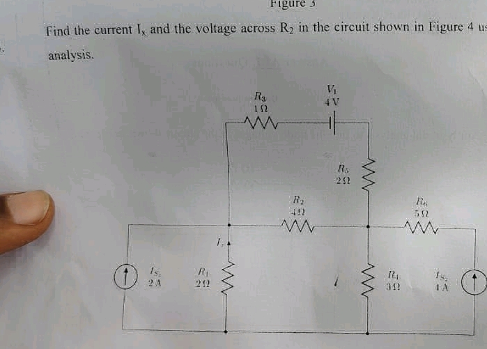 Find the current Ix and the voltage across | StudyX