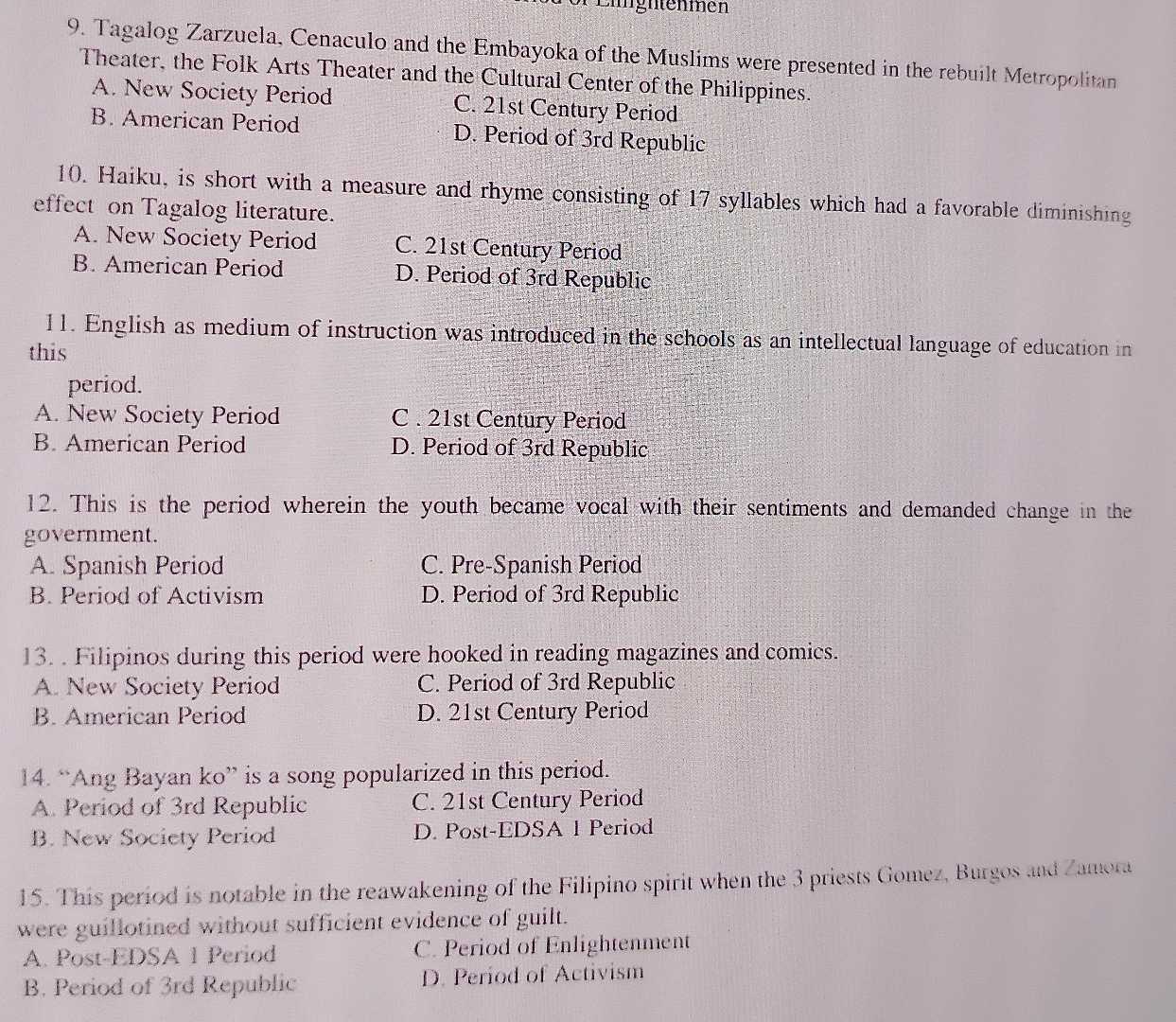 9 Tagalog Zarzuela Cenaculo and the | StudyX