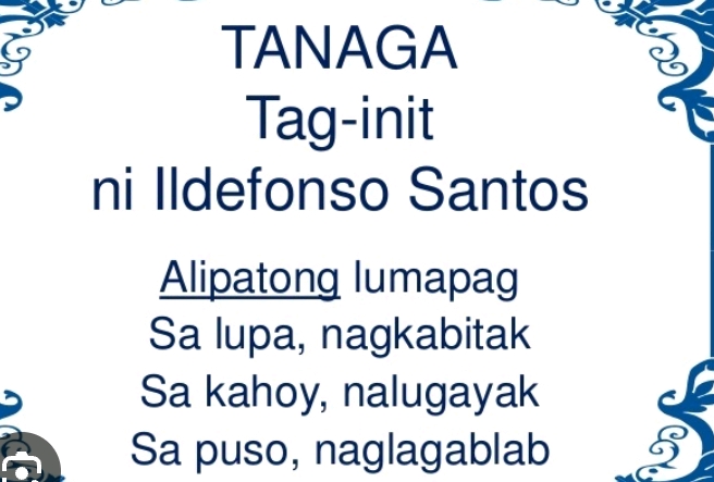 TANAGA Tag-init ni Ildefonso Santos