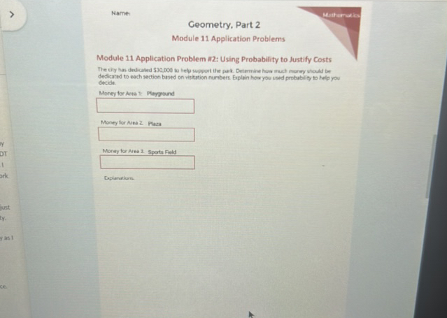 Name Geometry Part 2 Module 11 Application | StudyX