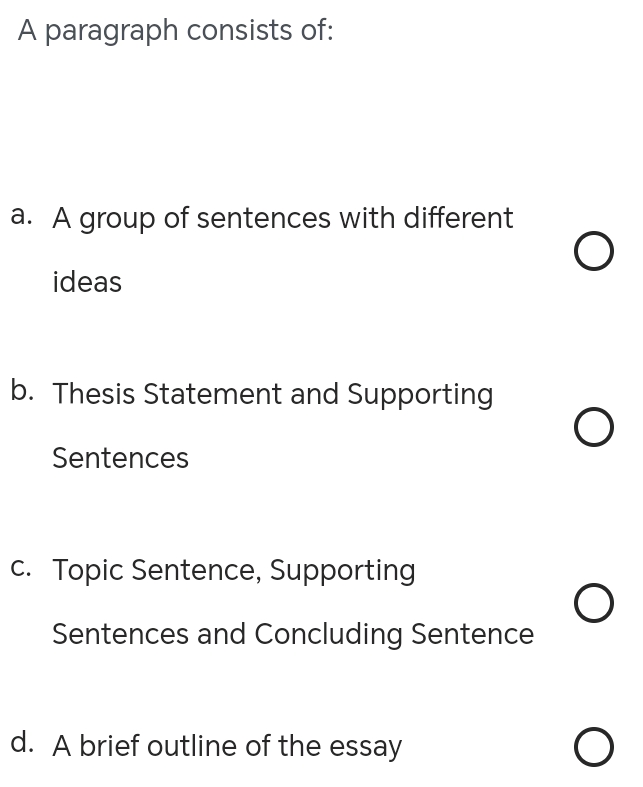 A paragraph consists of a A group of | StudyX
