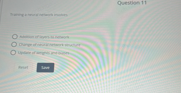 Question 11 Training a neural network | StudyX