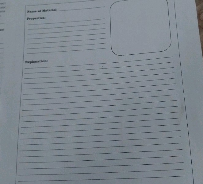 Name of Material Propertion Explanation | StudyX