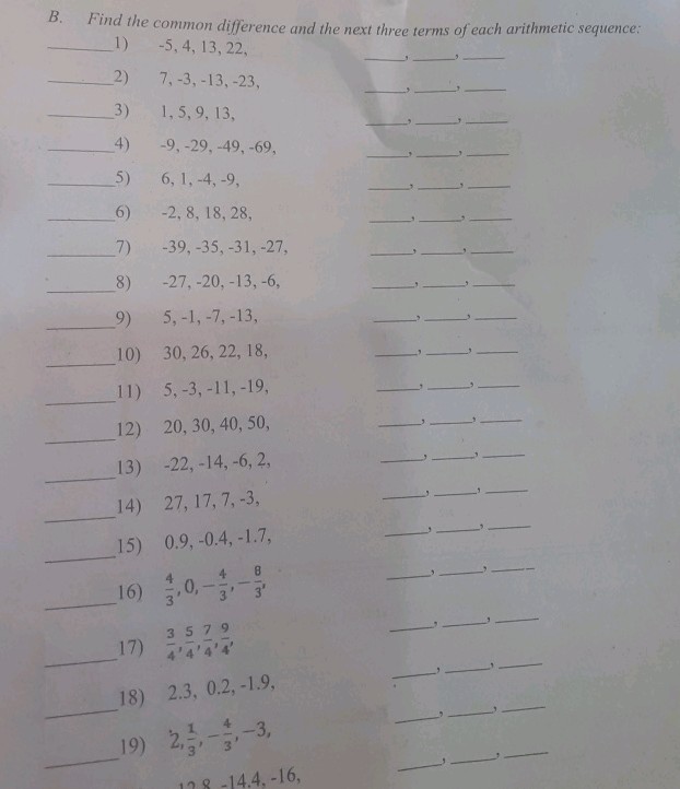 B Find the common difference and the next | StudyX