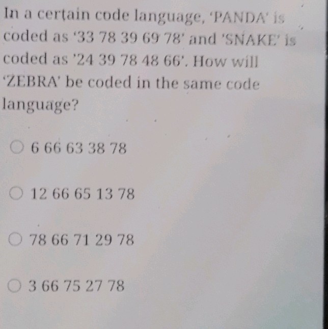 In a certain code language PANDA is coded | StudyX