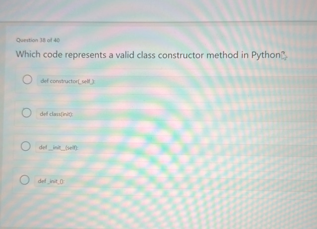 Question 38 of 40 Which code represents a | StudyX