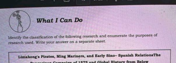 What I Can Do Identify the classification | StudyX