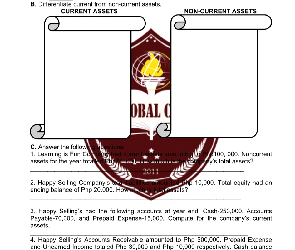 B Differentiate current from non-current | StudyX