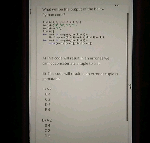 What will be the output of the below Python | StudyX