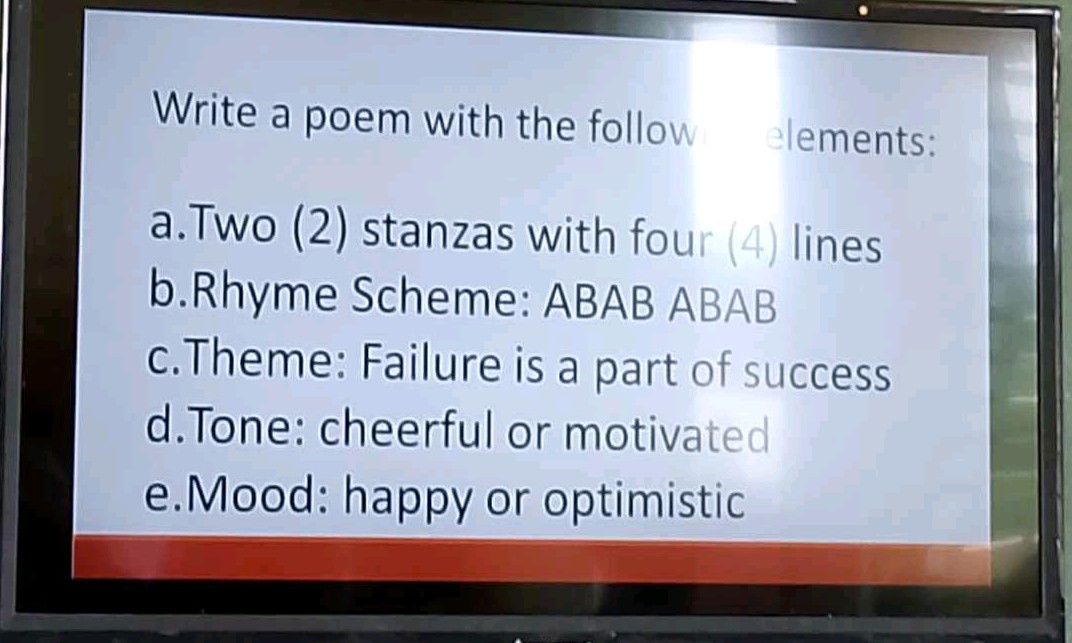 Write a poem with the follow lements a Two | StudyX