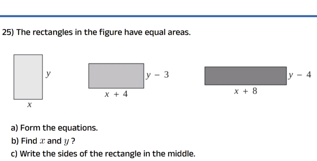 25) The rectangles in the figure have equal | StudyX