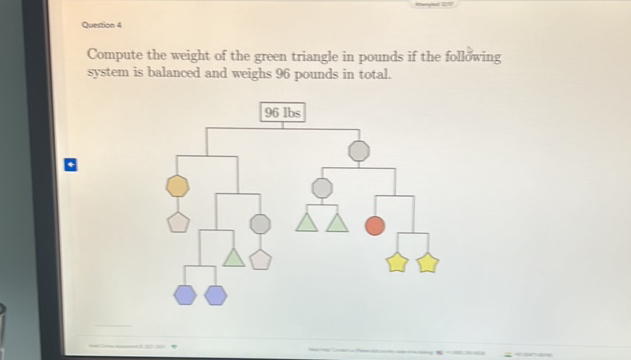 Question 4 Compute the weight of the green | StudyX