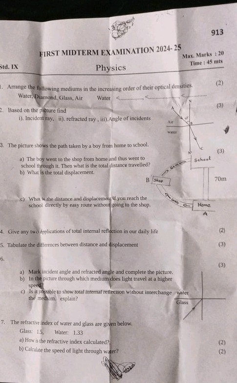 913 FIRST MIDTERM EXAMINATION 2024-25 Max | StudyX