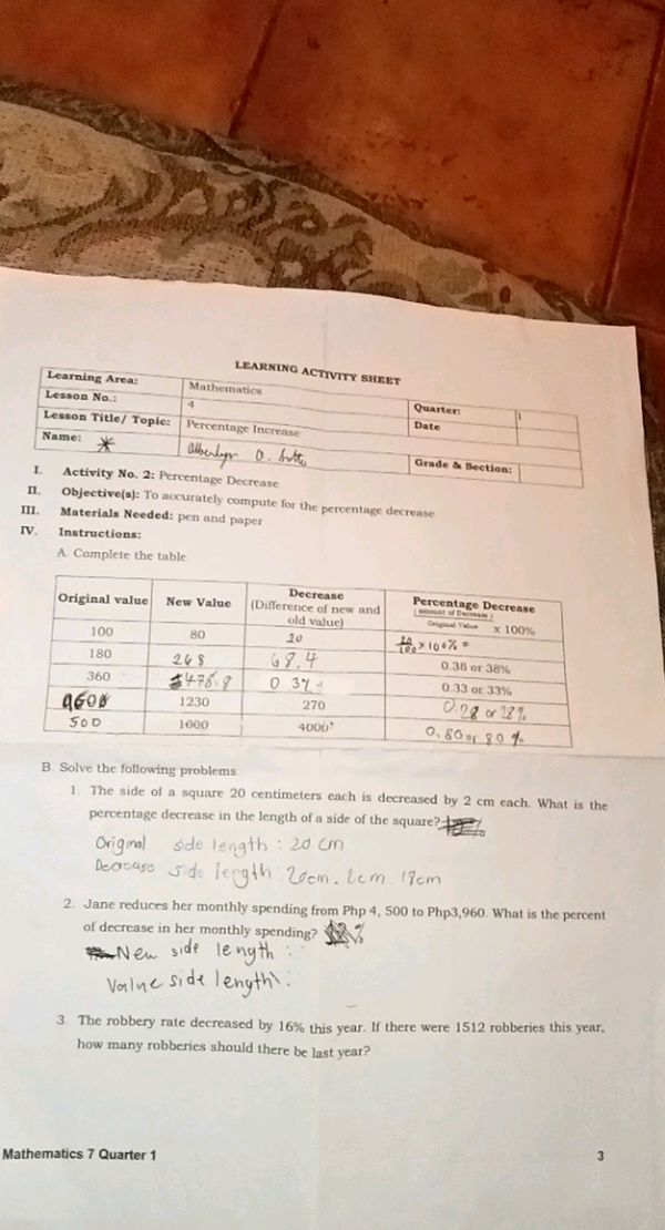 LEARNING ACTIVITY SHEET 1 Activity No 2 | StudyX
