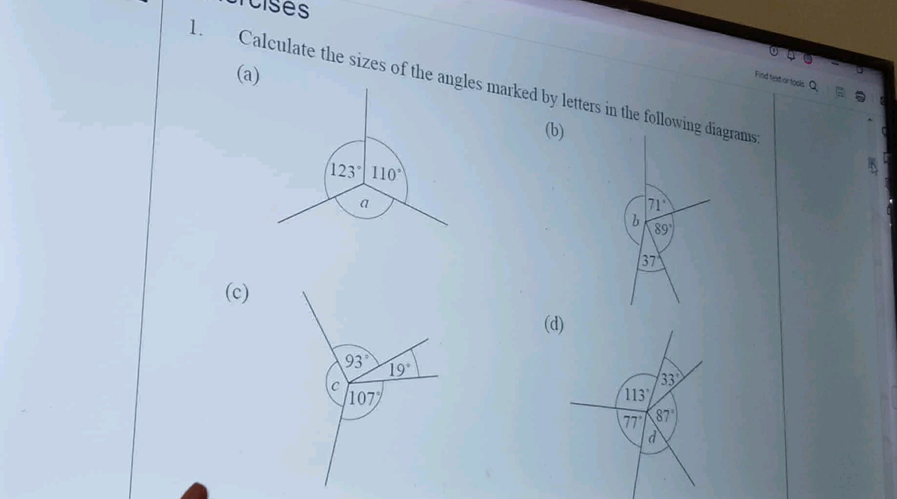 1 C- Calculate the sizes of the angles | StudyX