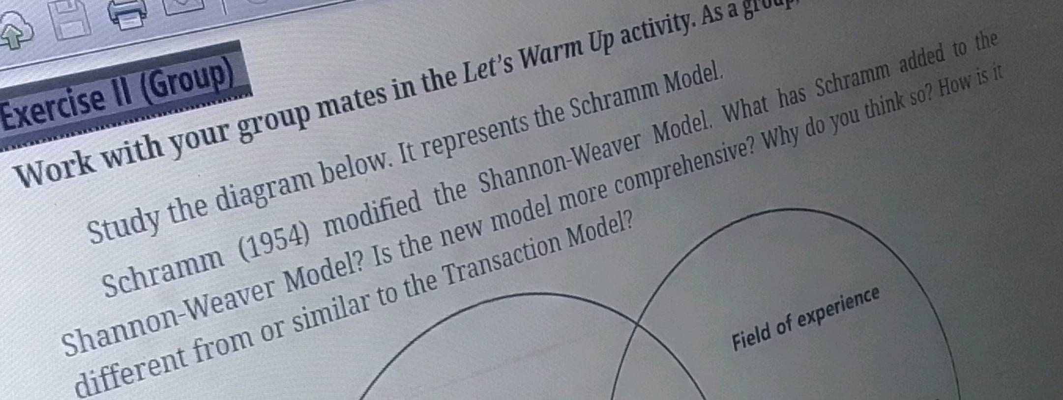 Exercise Il (Group) Work with your group | StudyX