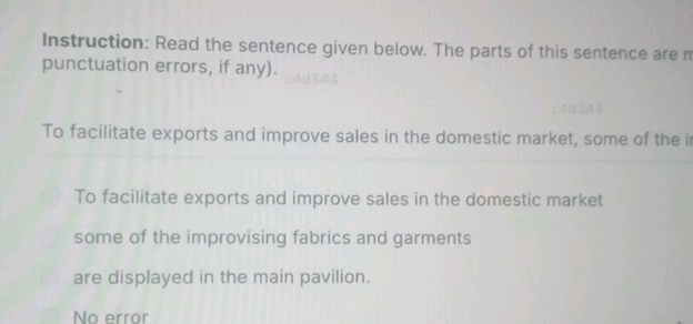 Instruction Read the sentence given below | StudyX