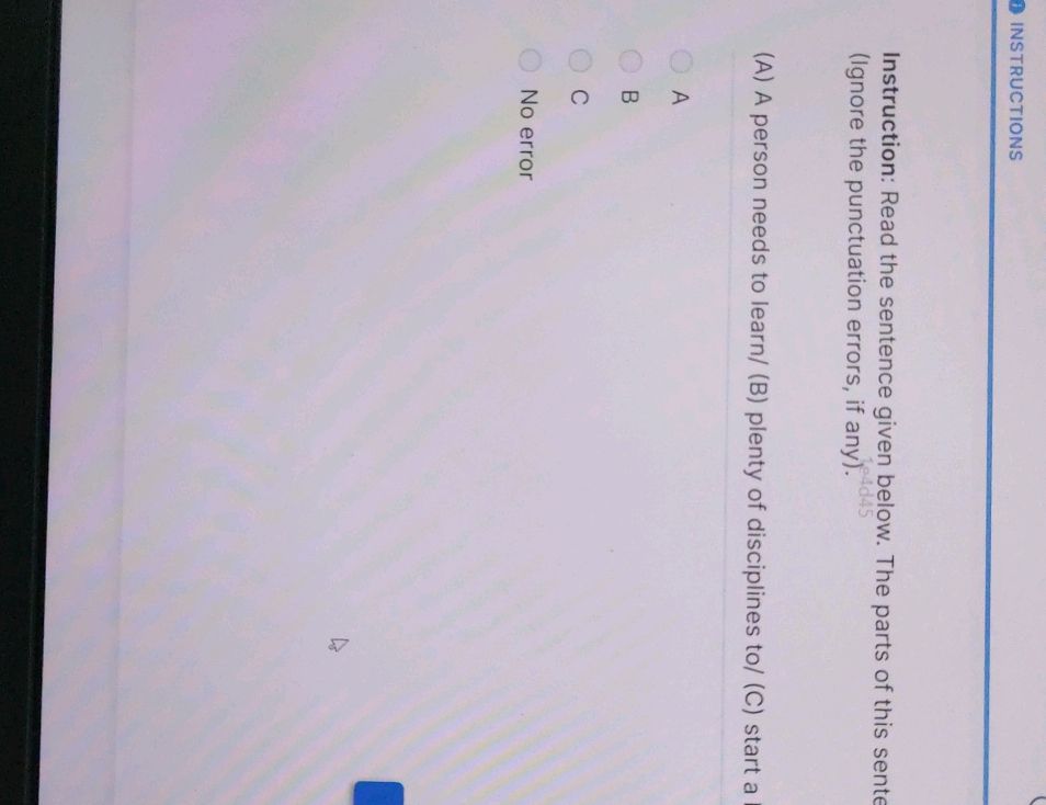 B INSTRUCTIONS Instruction Read the sentence | StudyX
