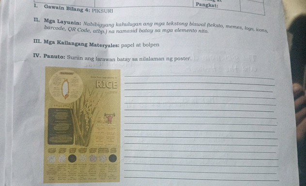 1 Gawain Bilang 4 PIKSURI Pangkat II Mga | StudyX