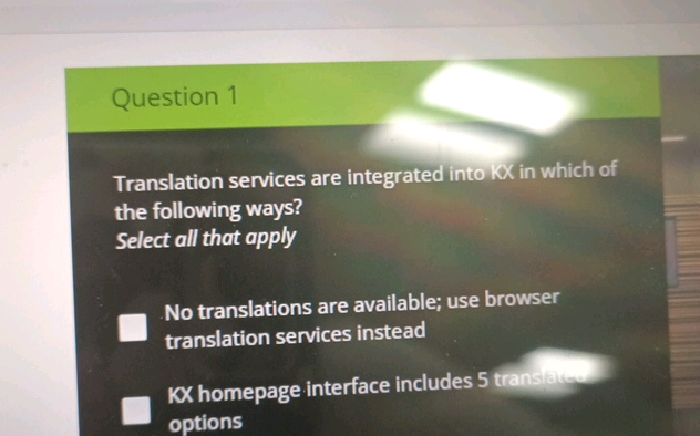 Question 1 Translation services are | StudyX