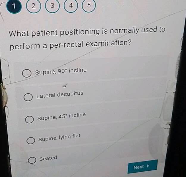1) 2(3)(4)(5) What patient positioning is | StudyX