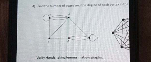 4) Find the number of edges and the degree | StudyX