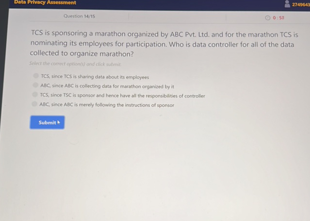 Data Privacy Assessment 2749643 Question | StudyX