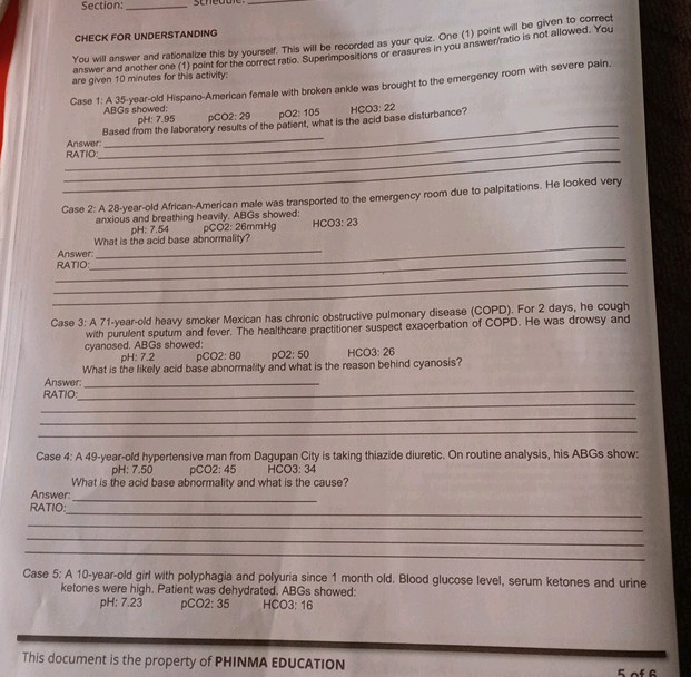 Section CHECK FOR UNDERSTANDING You will | StudyX