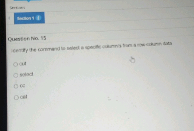 Sections Section 1 Question No 15 Identify | StudyX