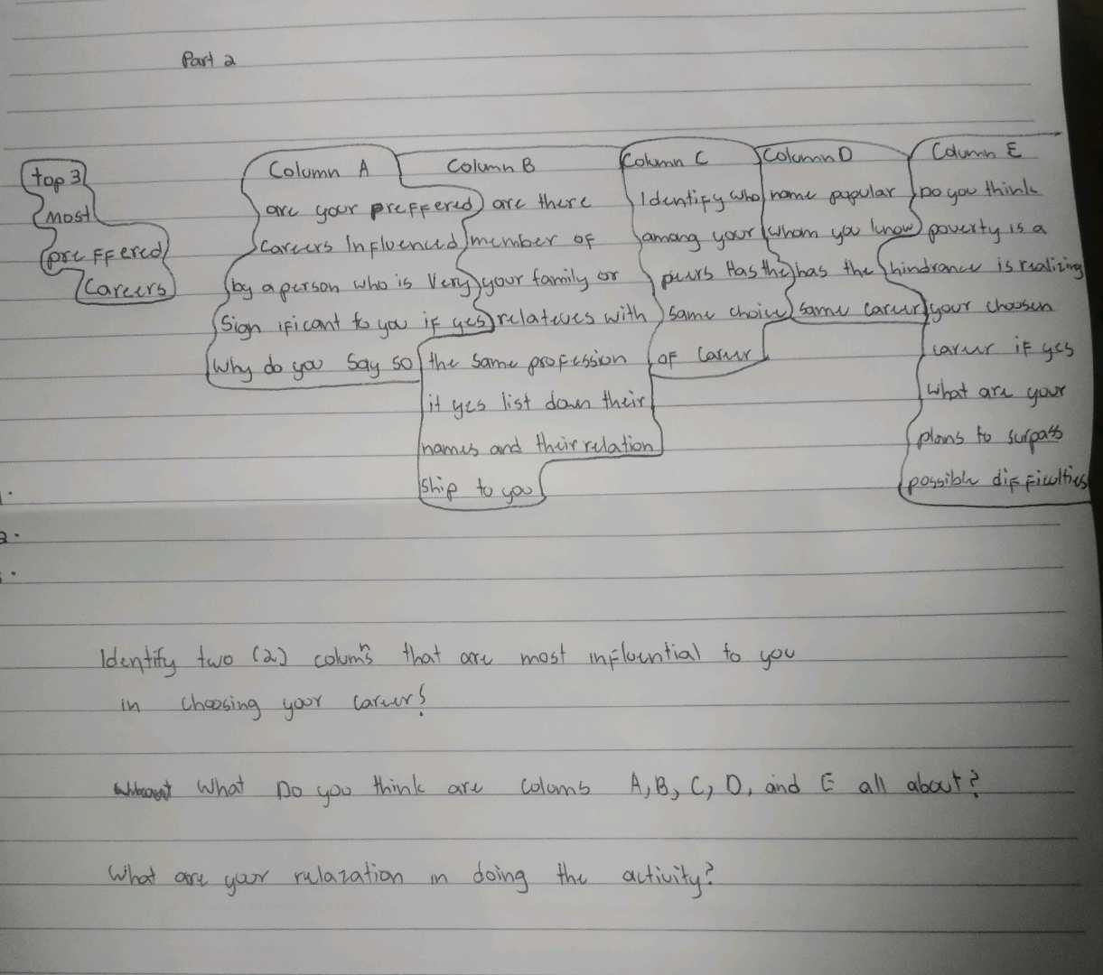 Part 2 Identify two (2) colums that are | StudyX