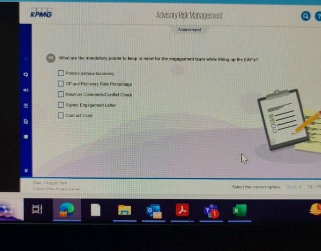 KPMG Advisory Risk Management Assessment 50 | StudyX