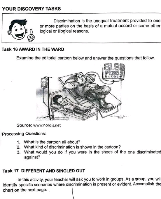 YOUR DISCOVERY TASKS Discrimination is the | StudyX