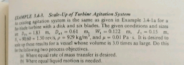 DAMPLE 34-3 Scale-Up of Turbine Agitation | StudyX