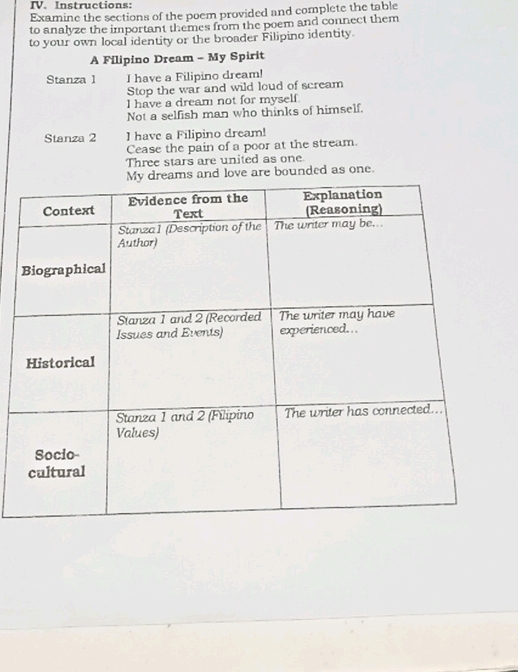 IV Instructions Examine the sections of the | StudyX