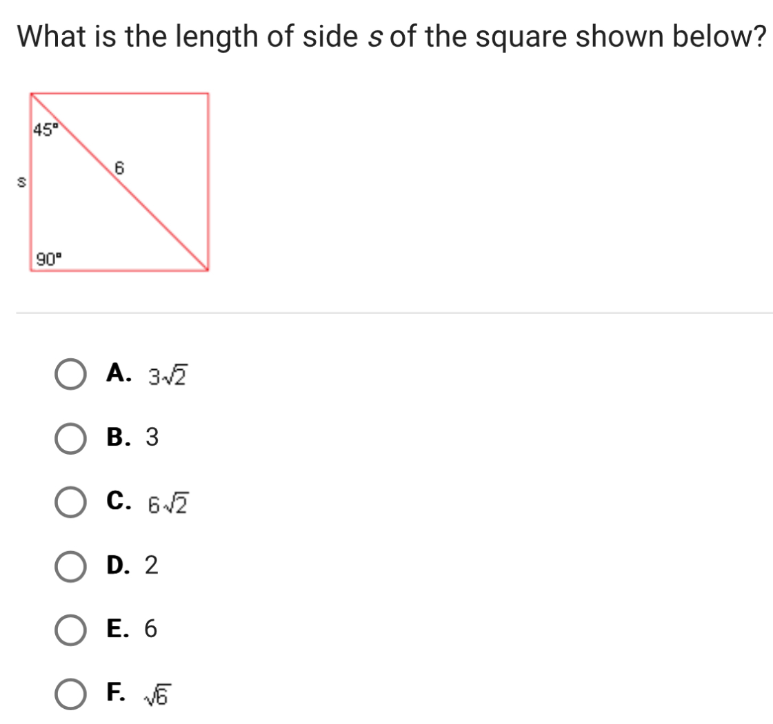 What is the length of side s of the square | StudyX
