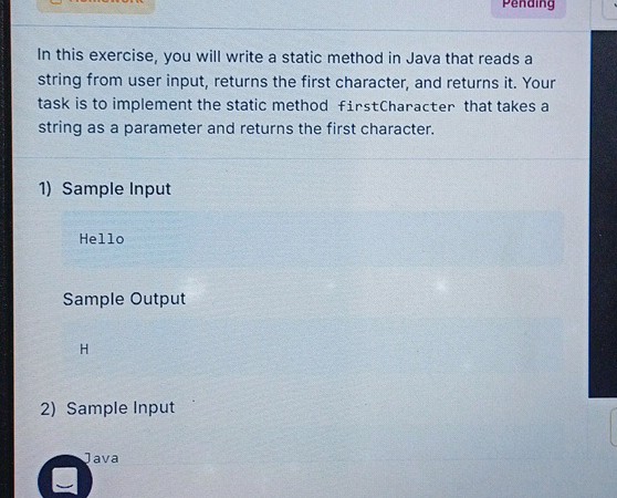 In this exercise you will write a static | StudyX