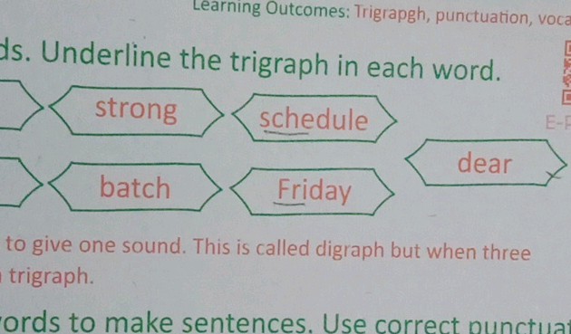 Learning Outcomes Trigrapgh punctuation voc | StudyX
