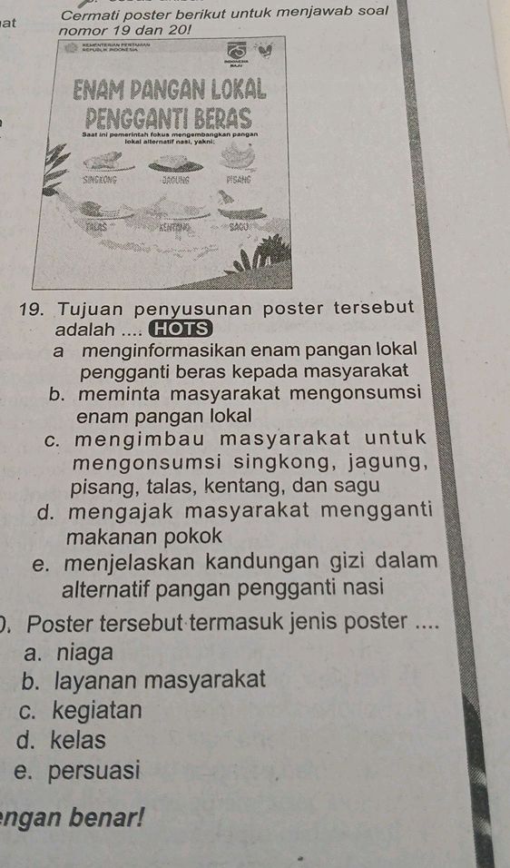 Cermati poster berikut untuk menjawab soal | StudyX