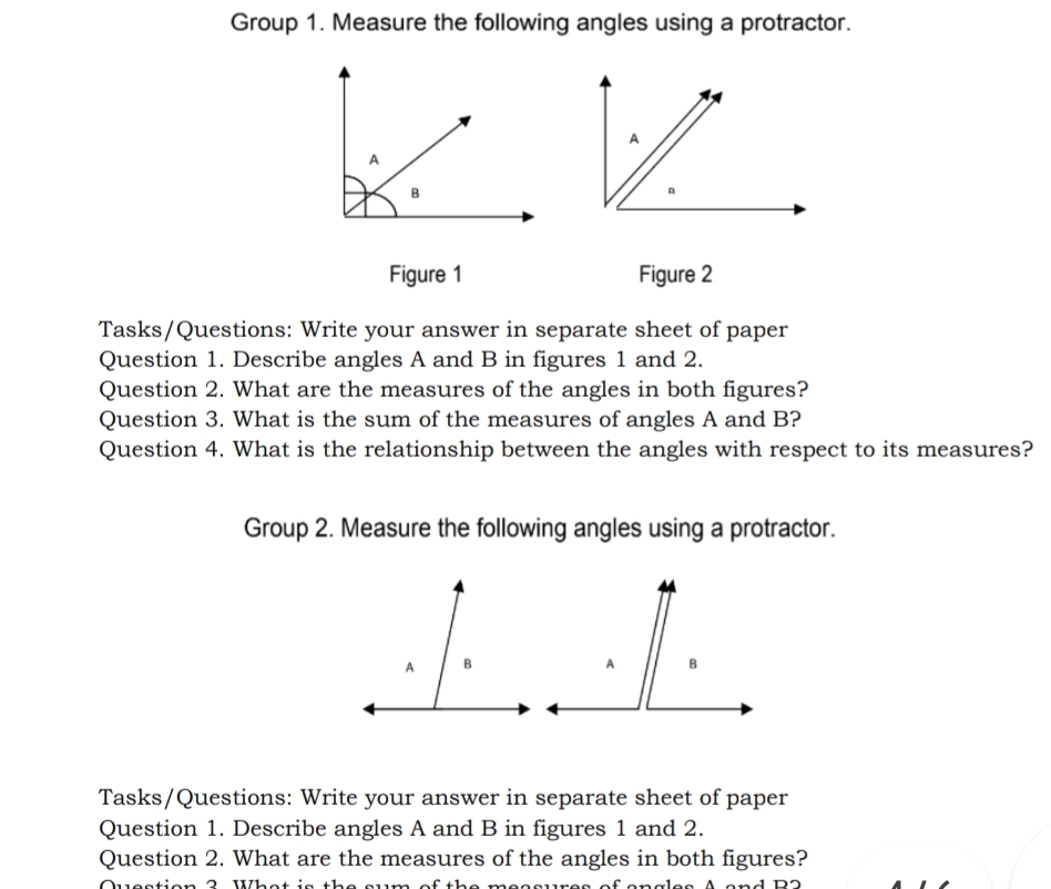 Group 1 Measure the following angles using | StudyX