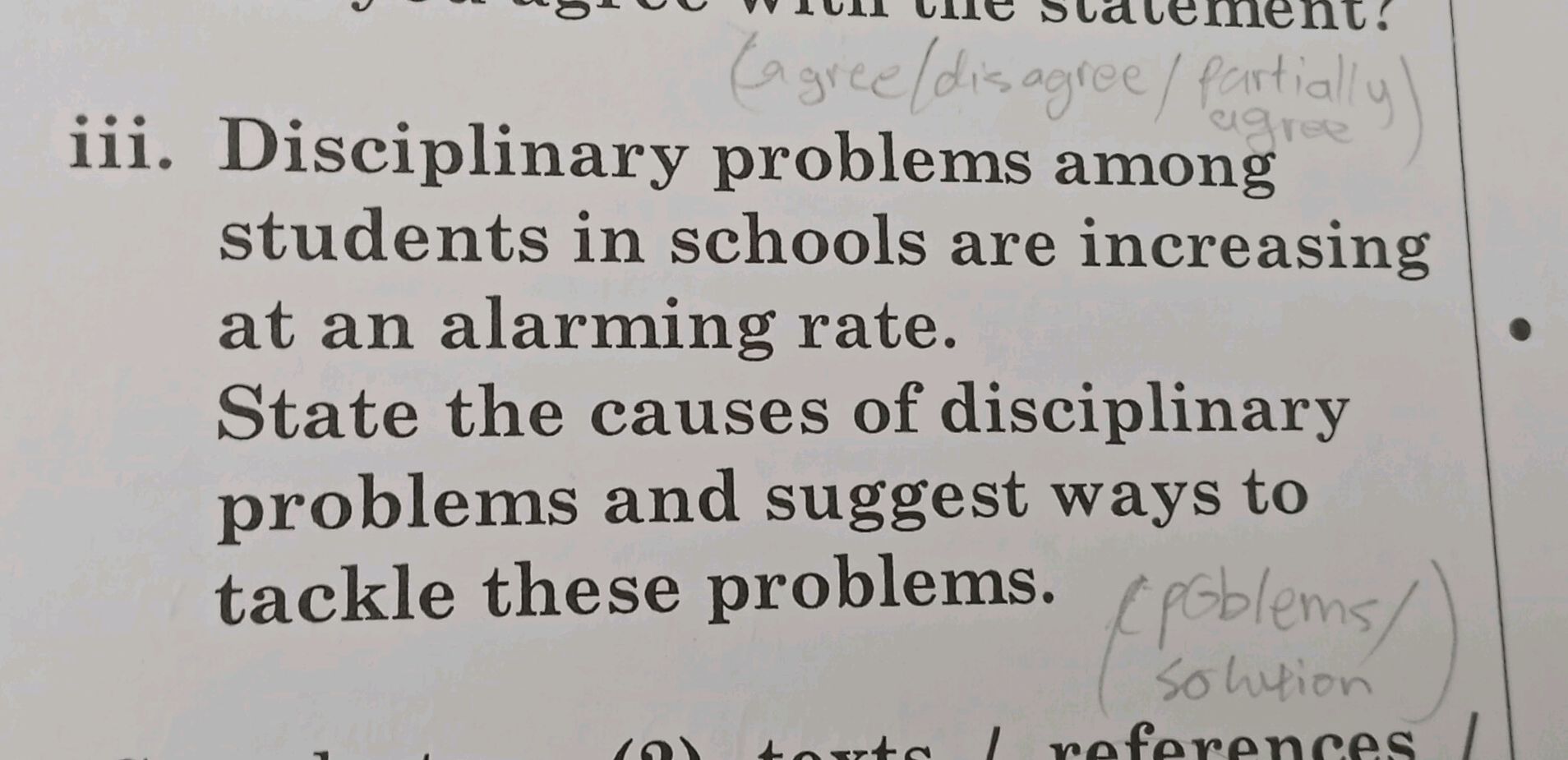 iii Disciplinary problems among students in | StudyX