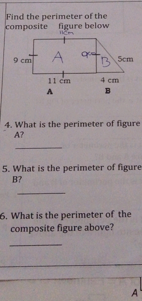 Find the perimeter of the composite figure | StudyX