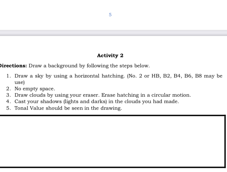 5 Activity 2 irections Draw a background by | StudyX